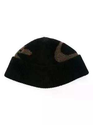 Nanushka Intarsia-motif Beanie - Black