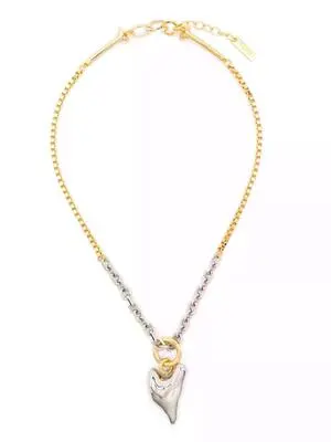 VANN JEWELRY Two-tone Heart Pendant Necklace - Silver