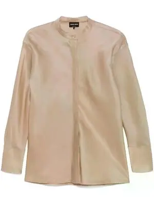 Giorgio Armani Silk Taffeta Shirt - Neutrals