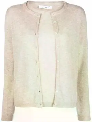 LISKA Double-layer Merino-cashmere Cardigan - Neutrals