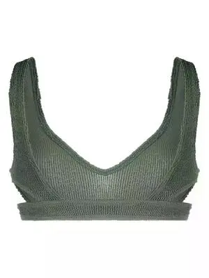 Bond Eye Cut-out Seersucker Bikini Top
