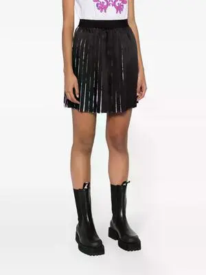 Versace Watercolour Barocco Pleated Mini Skirt
