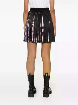 Versace Watercolour Barocco Pleated Mini Skirt
