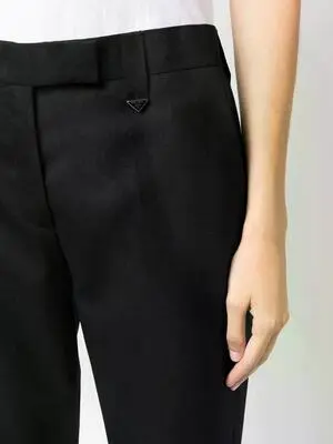 Prada Logo-plaque Cropped Trousers