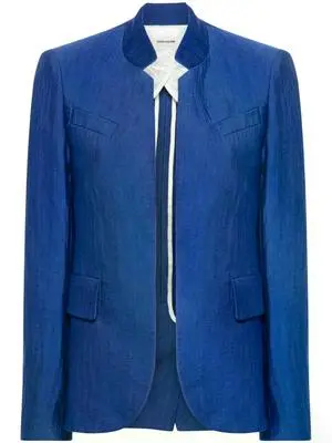 Zadig&Voltaire Open-front Twill Blazer - Blue