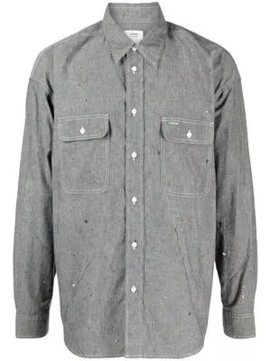 Visvim Logo-print Paint-splatter Shirt