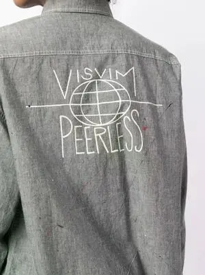 Visvim Logo-print Paint-splatter Shirt