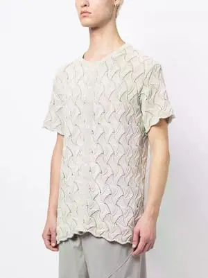 ROBYN LYNCH Wave Short-sleeve Cotton Cardigan