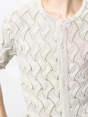 ROBYN LYNCH Wave Short-sleeve Cotton Cardigan
