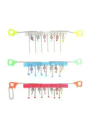 AMIR SLAMA Flower-detailing Bag Chain Set Of Three - Silver