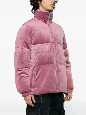 Gcds Logo-embossed Velvet Jacket