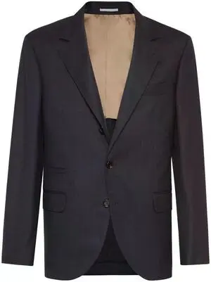 Brunello Cucinelli Houndstooth Virgin-wool Blazer - Grey