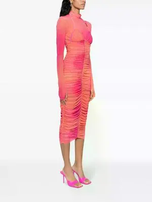Versace Logo-plaque Ruched Dress
