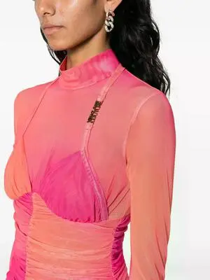 Versace Logo-plaque Ruched Dress