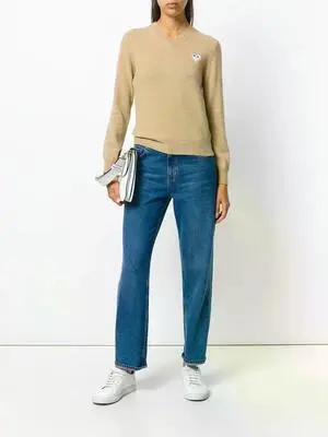 Play Comme Des Garcon V-neck Jumper - Neutrals