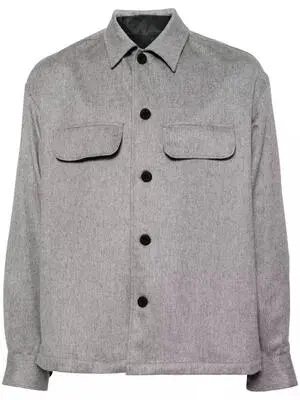 Kiton Felted Cashmere-blend Shirt - Grey