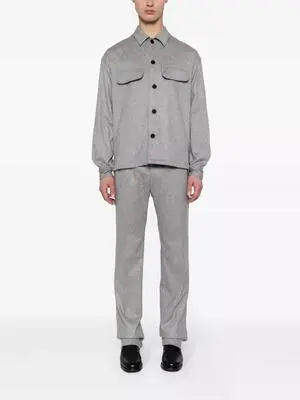 Kiton Felted Cashmere-blend Shirt - Grey