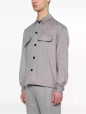 Kiton Felted Cashmere-blend Shirt - Grey