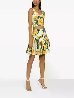 Dolce & Gabbana Rose-print Corset Top