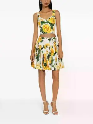 Dolce & Gabbana Rose-print Corset Top