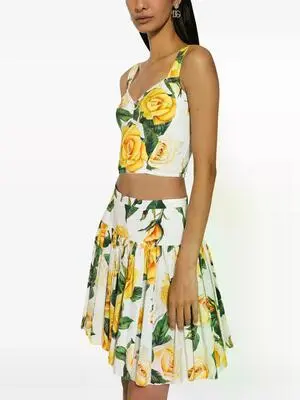 Dolce & Gabbana Rose-print Corset Top