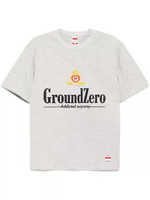 GROUND ZERO Logo Print T-shirt - Grey