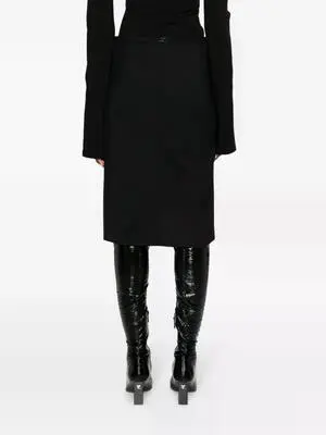 COURREGES Logo-appliqué High-waist Midi Skirt