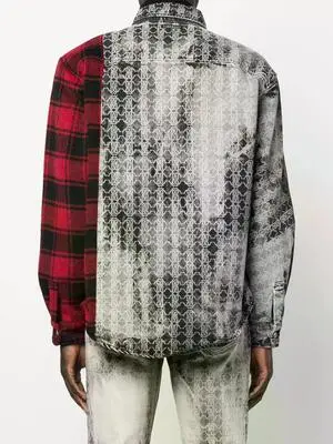 Roberto Cavalli Long-sleeved Patchwork Shirt