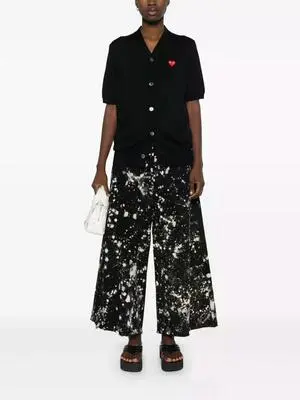 Play Comme Des Garcon V-neck Wool Cardigan