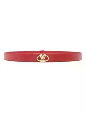 Valentino Garavani Vlogo Signature Leather Belt - Red