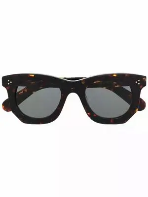 LESCA Ogre Geometric-frame Sunglasses - Brown