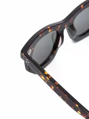 LESCA Ogre Geometric-frame Sunglasses - Brown