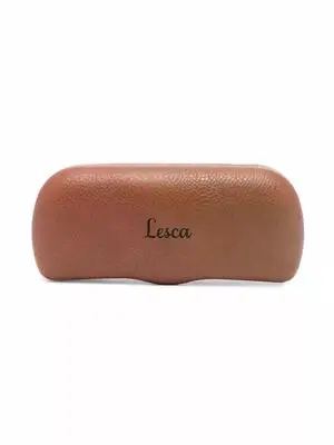 LESCA Ogre Geometric-frame Sunglasses - Brown