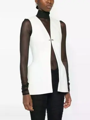 MUGLER Corseted Pierced Vest - White