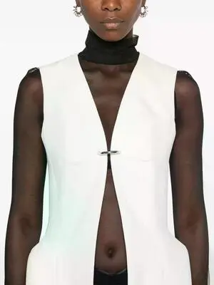 MUGLER Corseted Pierced Vest - White