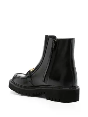 Valentino Garavani Vlogo Leather Flat Boots