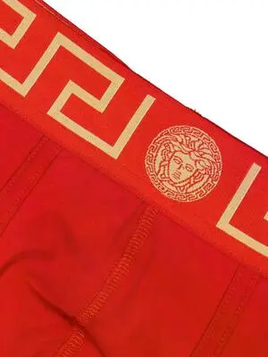 Versace Cotton-jersey Long Trunks - Red