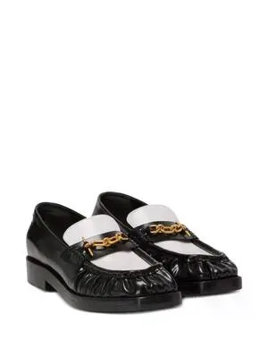 Balmain Glazed Leather Loafers