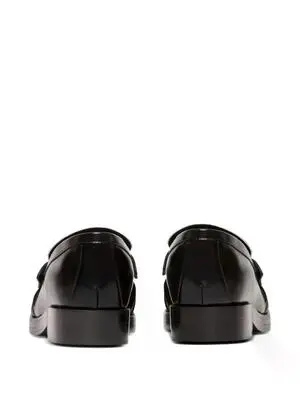 Balmain Glazed Leather Loafers