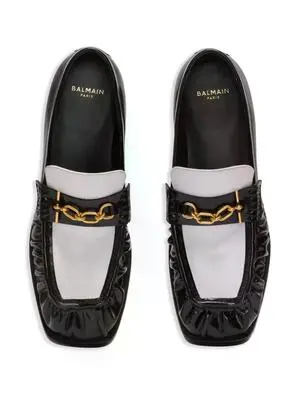 Balmain Glazed Leather Loafers