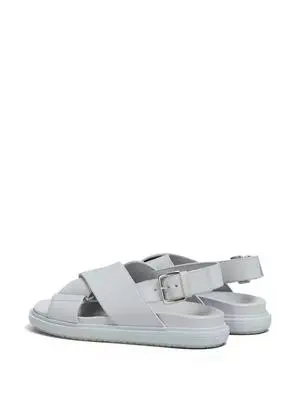 Marni Fussbet Leather Sandals - Grey