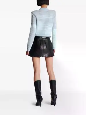 Balmain Cropped Cardigan - Blue