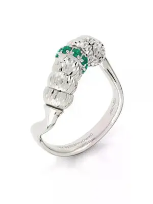 OFFICINA BERNARDI 18kt White Gold Emerald Enigma Ring - Silver