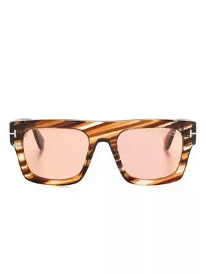 TOM FORD Fausto Square Frame Sunglasses - Brown