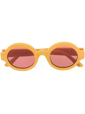 Marni Logo-print Round-frame Sunglasses
