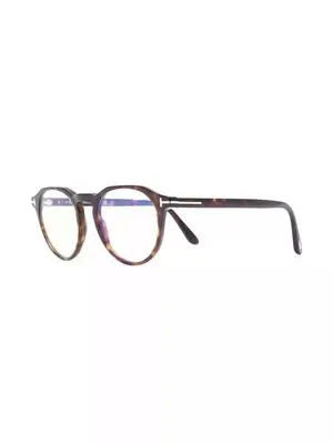 TOM FORD Round Frame Glasses - Brown