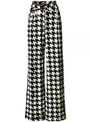 MITILIANE COUTURE Houndstooth-patterned Sequinned Trousers
