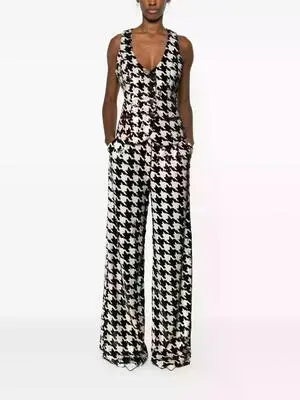 MITILIANE COUTURE Houndstooth-patterned Sequinned Trousers