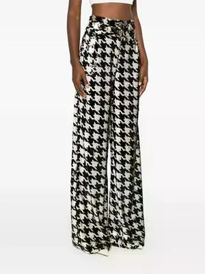 MITILIANE COUTURE Houndstooth-patterned Sequinned Trousers