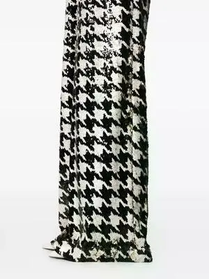 MITILIANE COUTURE Houndstooth-patterned Sequinned Trousers
